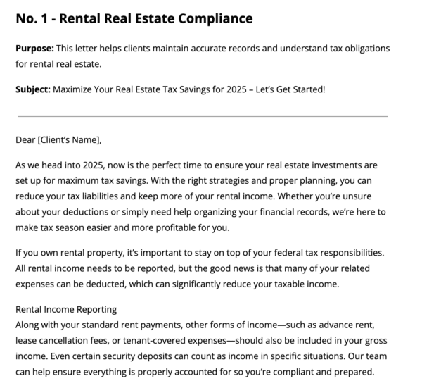 30 Ready-to-Use Tax Client Letter Templates for 2025 | Boost Your Tax ...